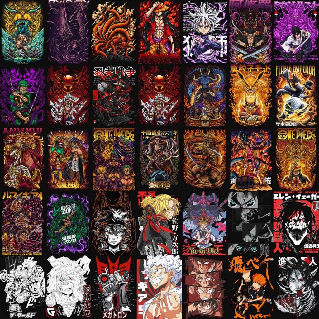 3000+ High-Quality Anime T-Shirt Designs Bundle for DTF & DTG Printing ...