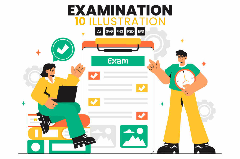 10 Educational Exam Illustration - MasterBundles