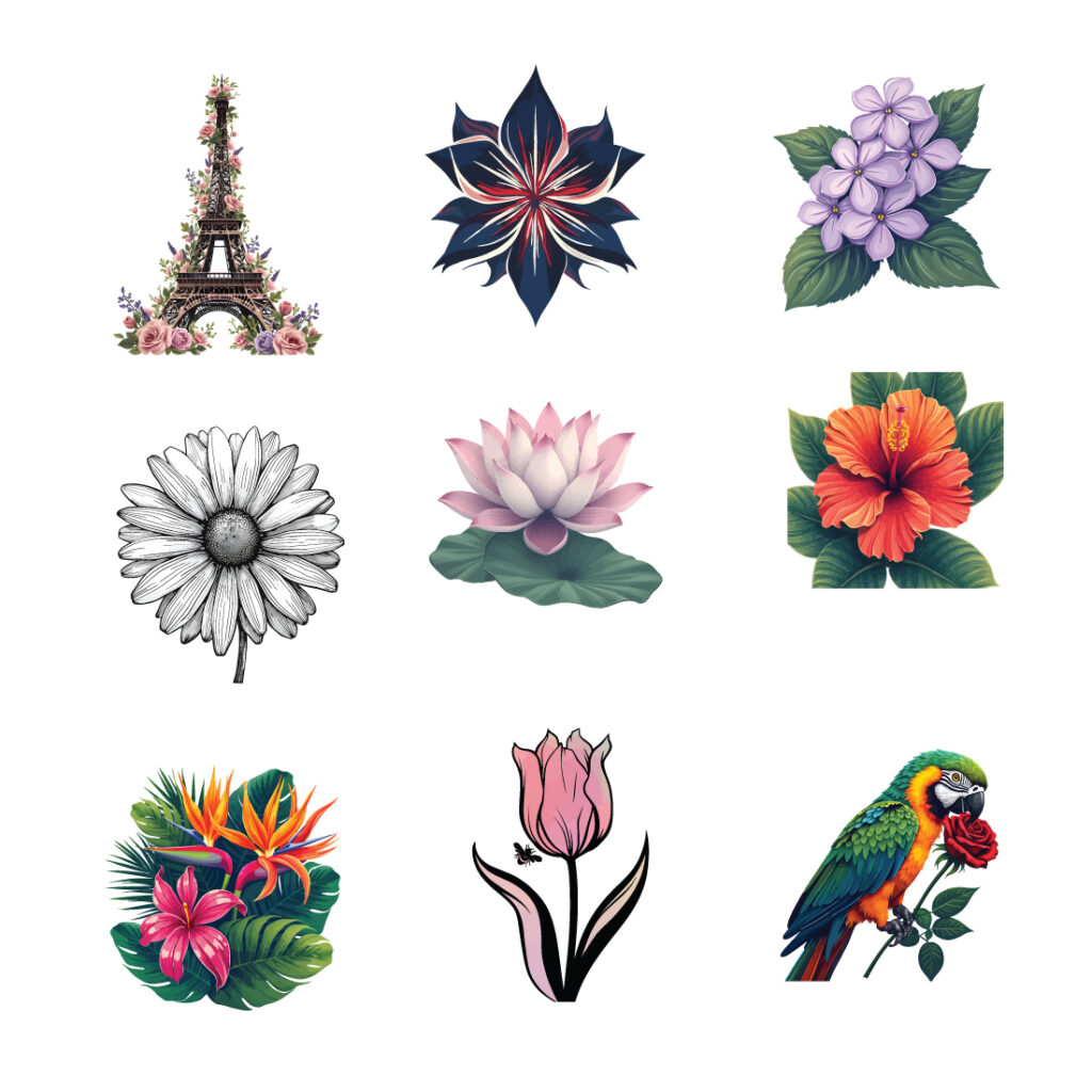 Master Bundle: 9 Elegant Flower Vector Designs - MasterBundles