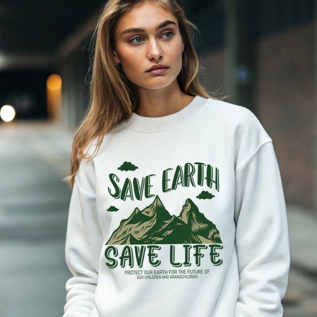 Inspiring 'Save Earth, Save Life' Print for Environmental Awareness ...