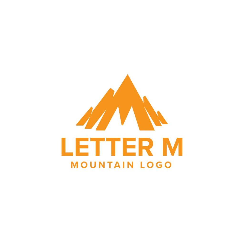 Letter M Mountain Negative Space logo design - MasterBundles