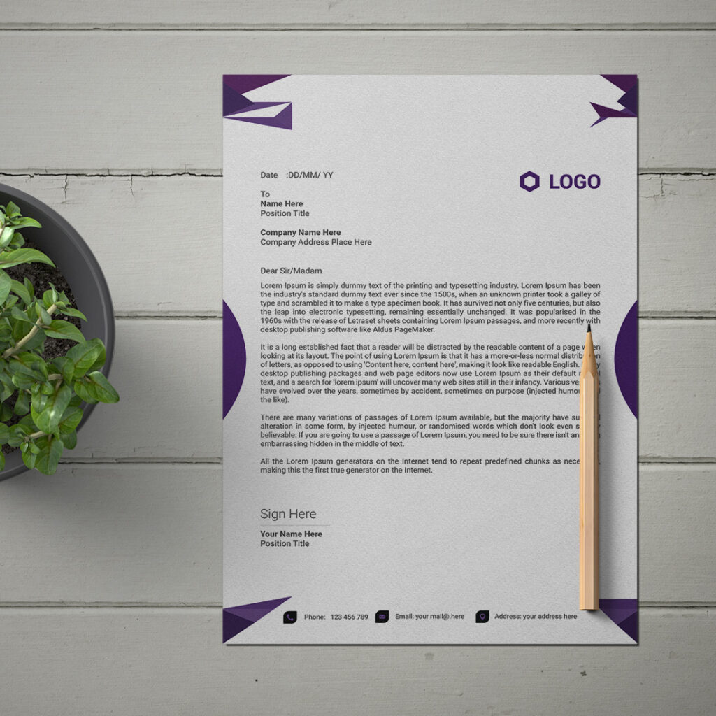 This is a letterhead design .This template download contains one color ...