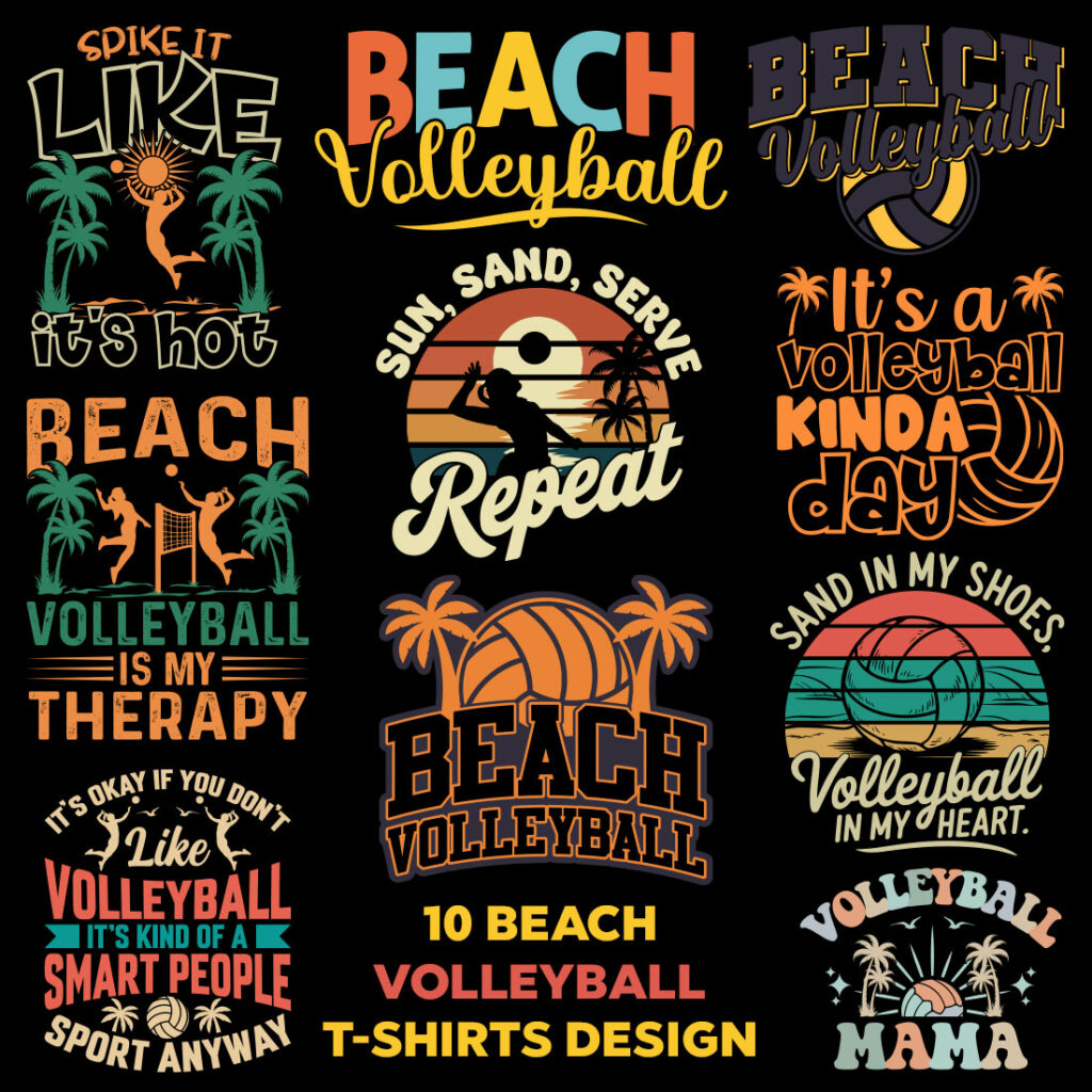 10 Best beach volleyball t-shirts design bundle. - MasterBundles