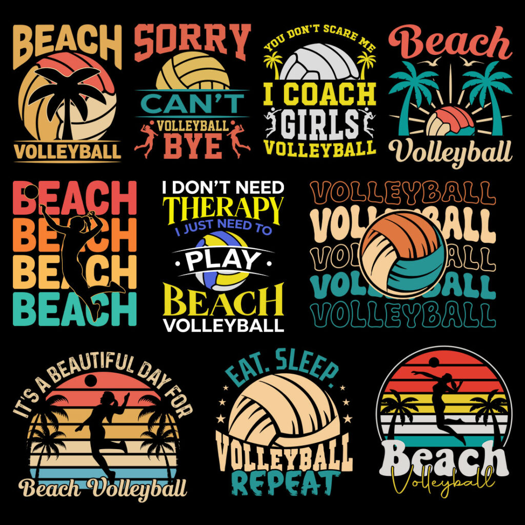 Best 10 beach volleyball t-shirts design bundle. - MasterBundles