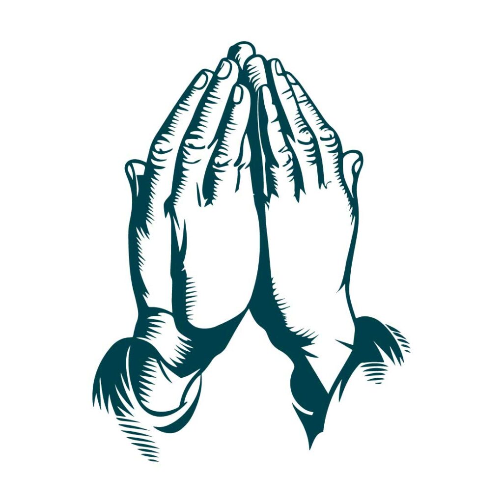 Praying Hands Vector Illustration - MasterBundles