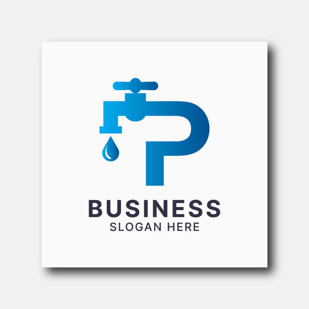 P letter plumbing tap logo template design. - MasterBundles