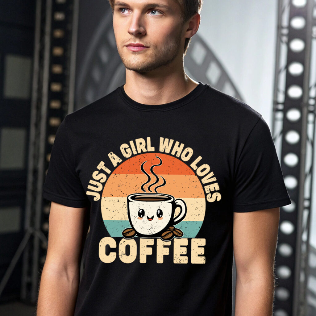 retro coffee cup art with playful typography for mugs and shirts ...