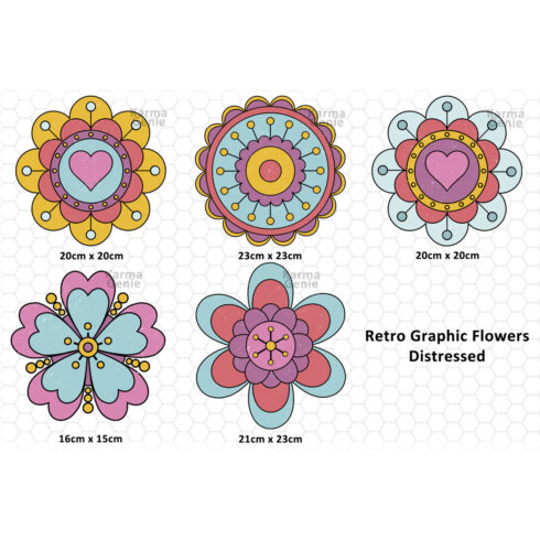 Retro Elements - Flower Graphics - MasterBundles