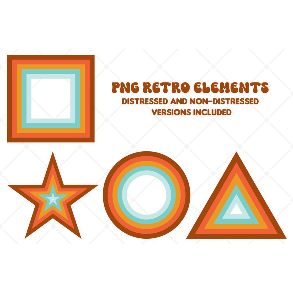 4 Png Retro Graphic Design Elements - MasterBundles
