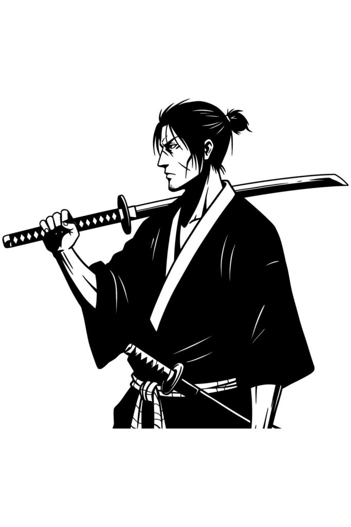 Samurai Warrior Vector Illustration Logo - MasterBundles