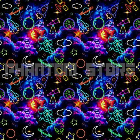 Seamless Space-Themed Patterns