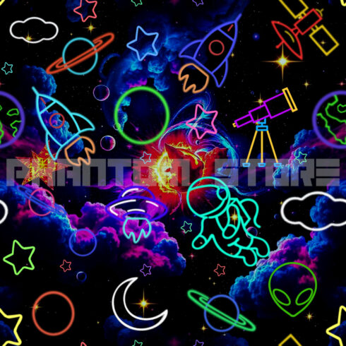 Seamless Space-Themed Patterns