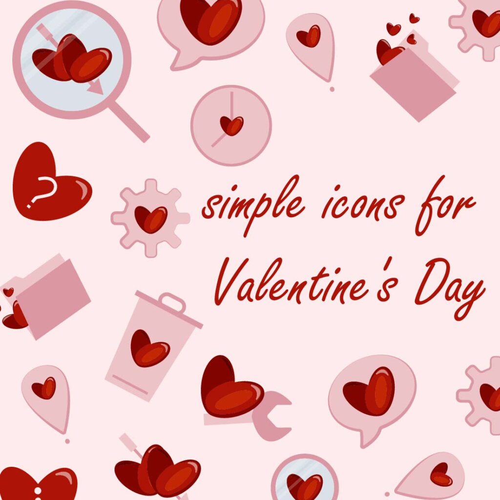 simple icons for Valentines Day - MasterBundles