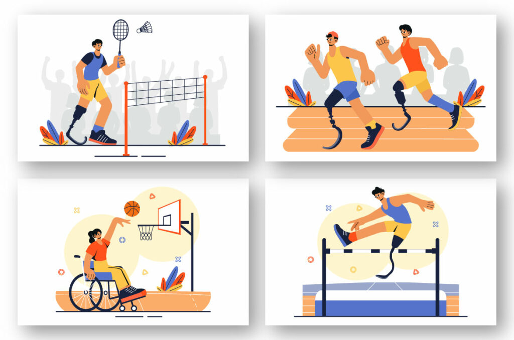 9 Sports for Disabled People Illustration - MasterBundles