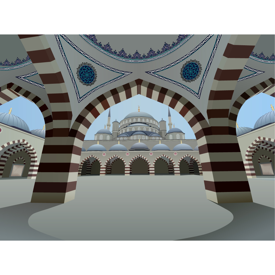 Vector Illustration Of Beautiful Mosque MasterBundles