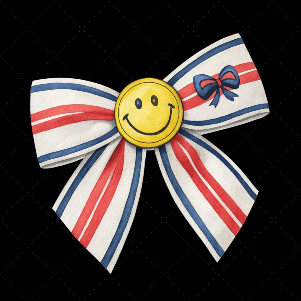Retro Yellow Smiley Coquette Bow Clipart, retro smiley bow, yellow ...