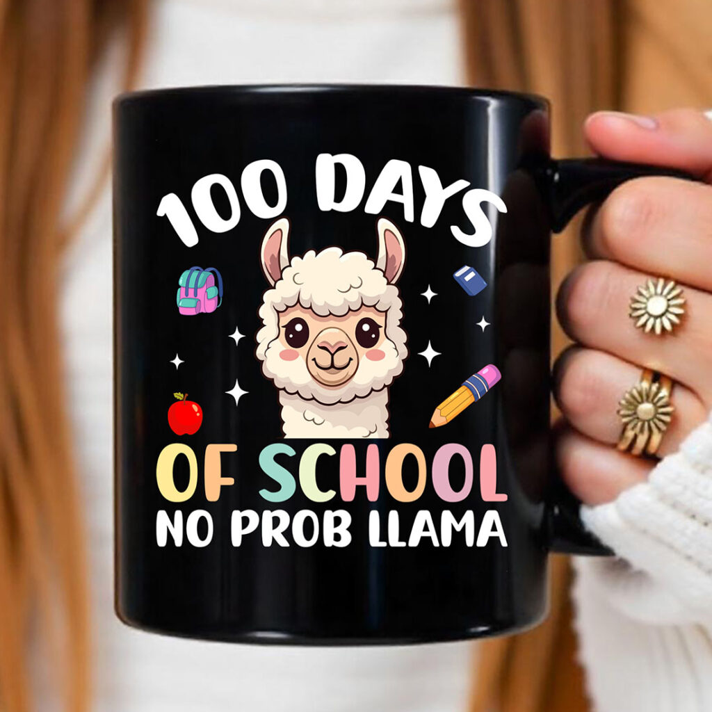 100 days of school no prob llama for lama lovers - MasterBundles