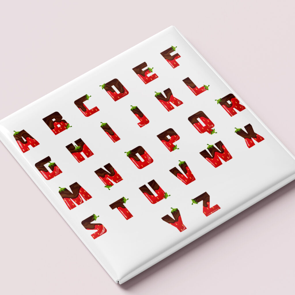 Strawberry Chocolate Alphabet - MasterBundles