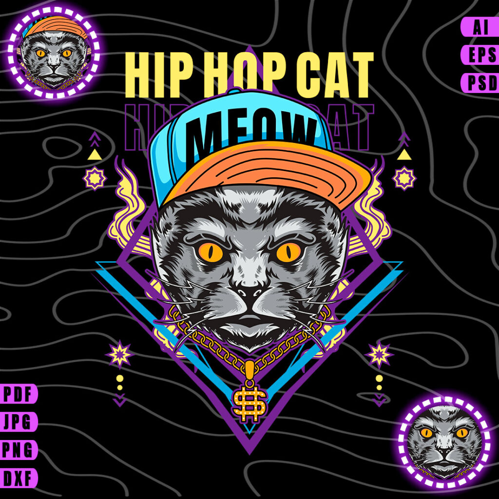 Hip Hop Cat Design - MasterBundles