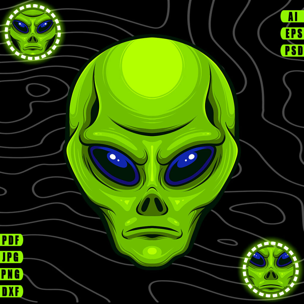Alien Head Design - MasterBundles