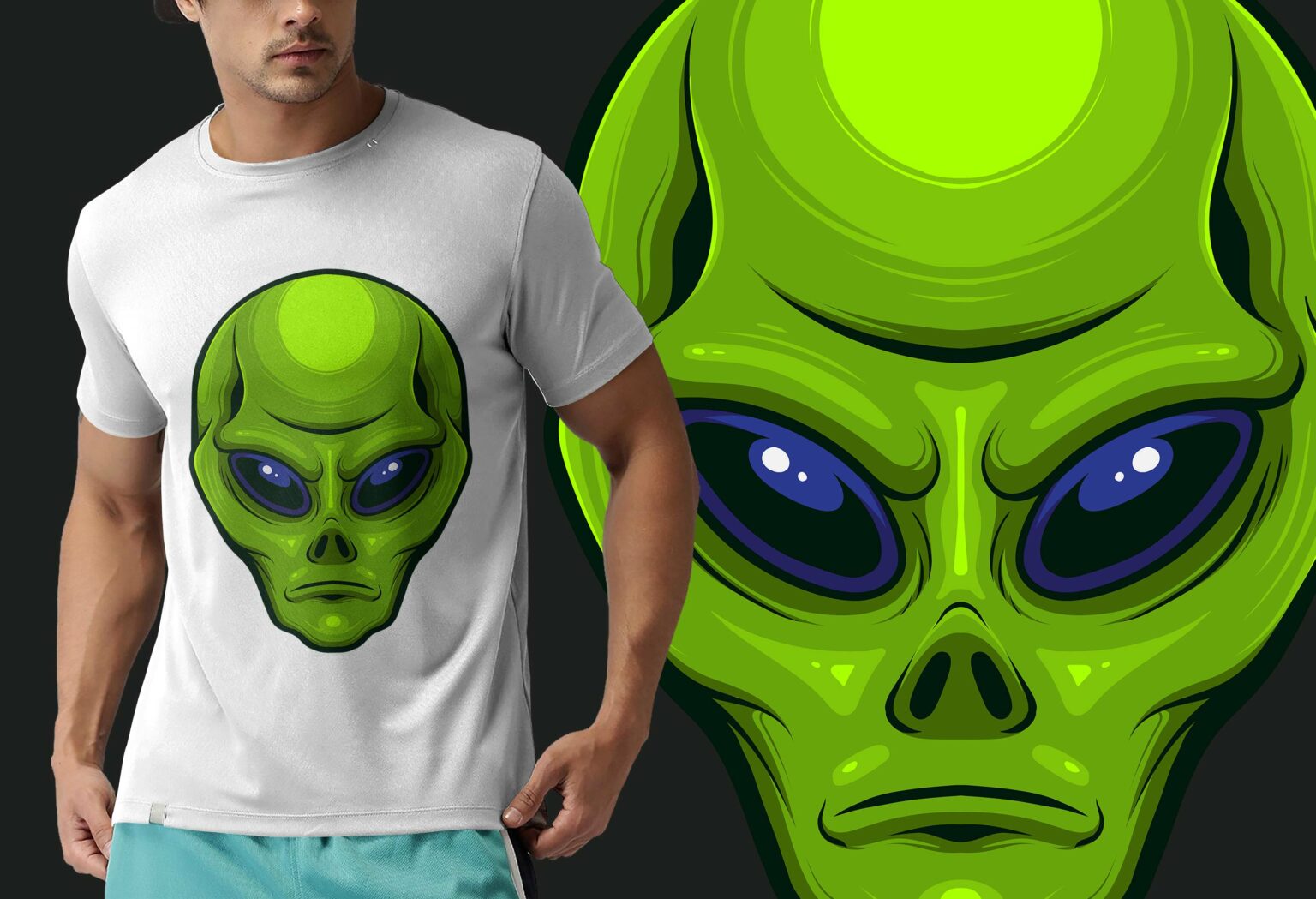 Alien Head Design - MasterBundles