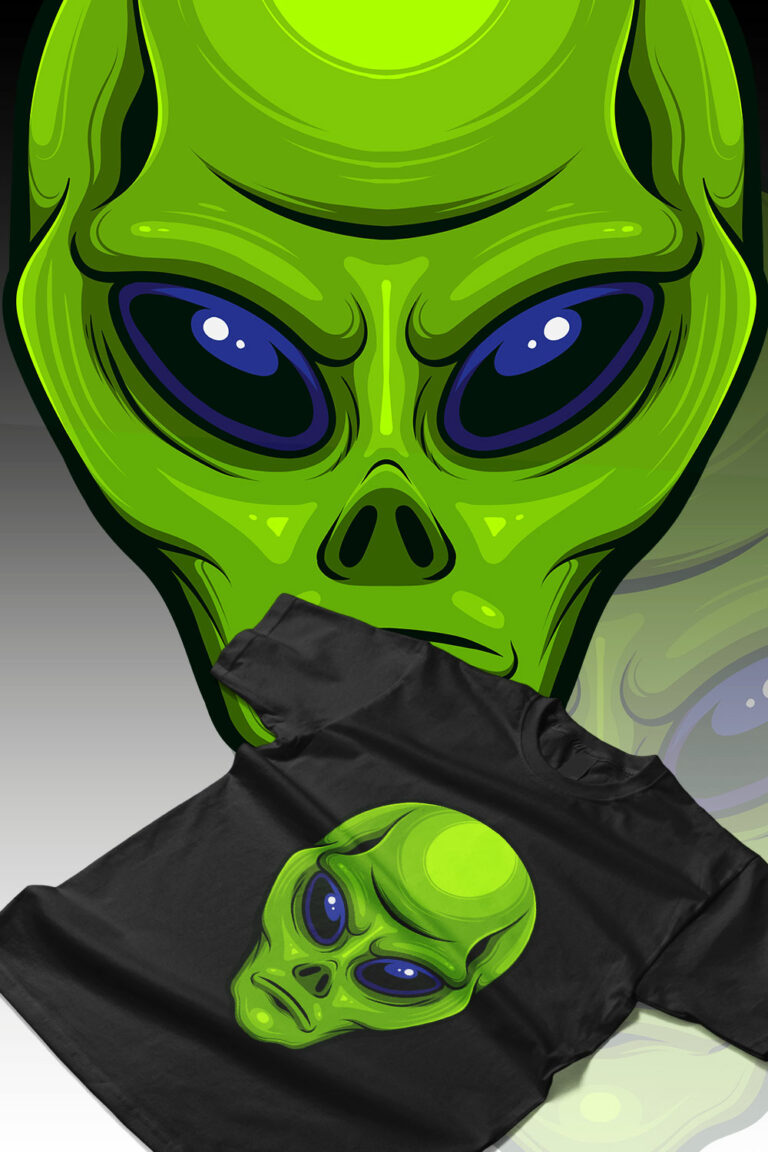 Alien Head Design - MasterBundles