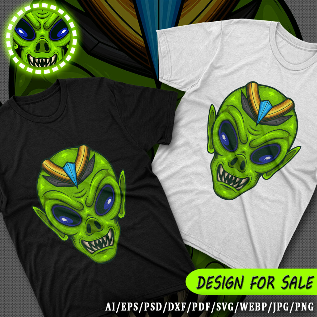 Alien Head Design - MasterBundles
