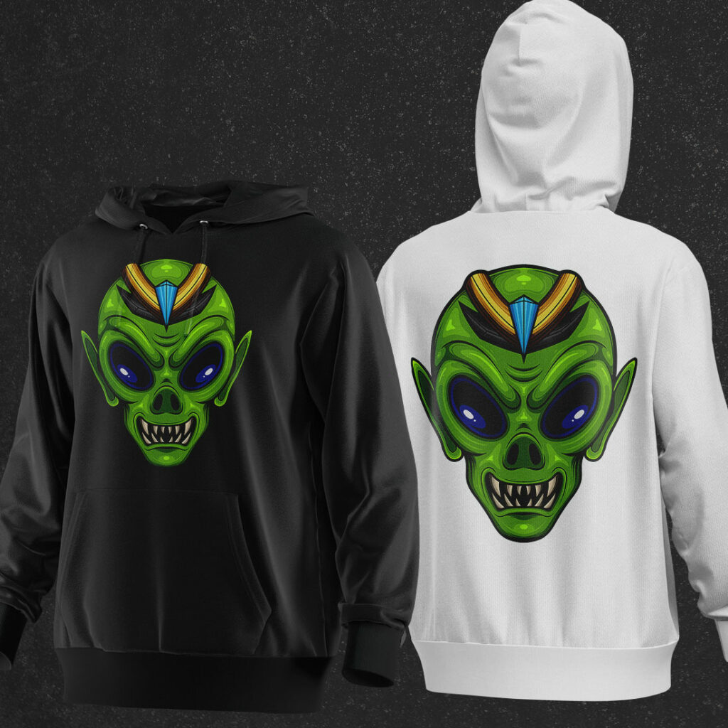 Alien Head Design - MasterBundles