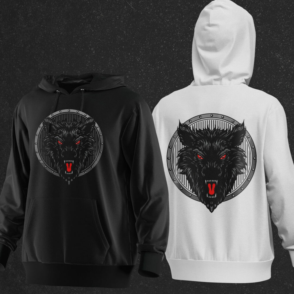 Angry Black Wolf Design - MasterBundles