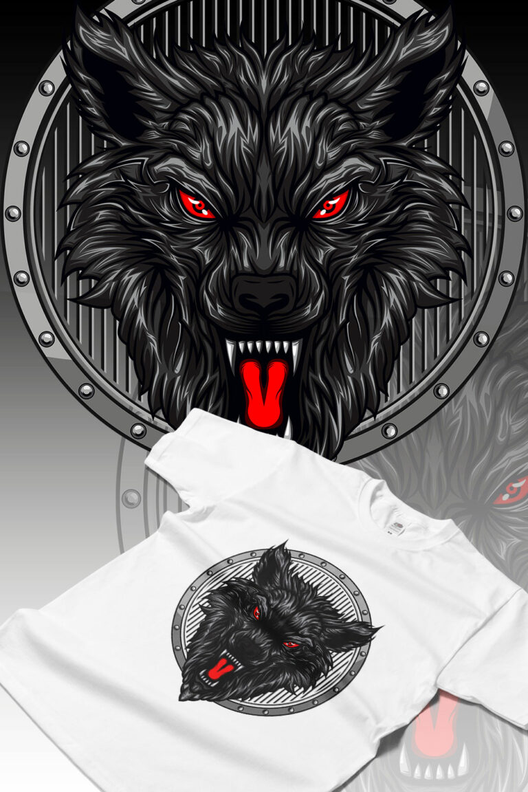 Angry Black Wolf Design - MasterBundles