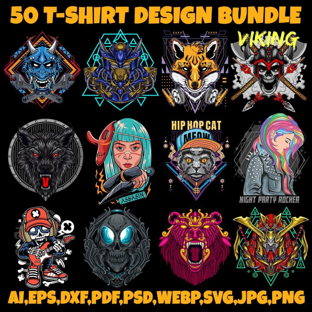 50 T-shirt Design Bundle - MasterBundles