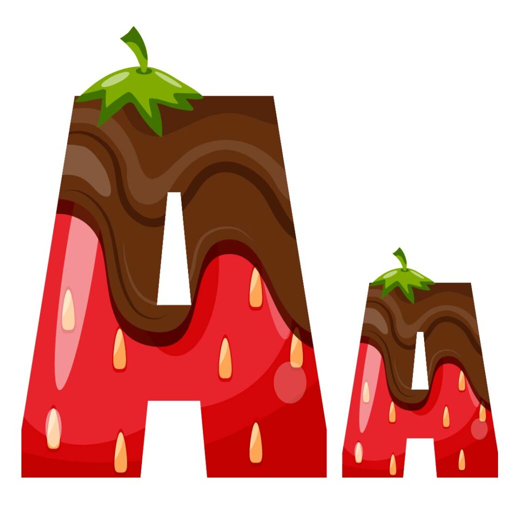 Strawberry Chocolate Alphabet - MasterBundles