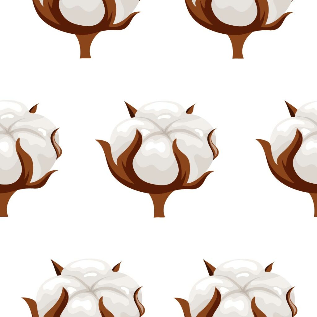 5 Seamless patterns with cotton flowers of different shapes - MasterBundles