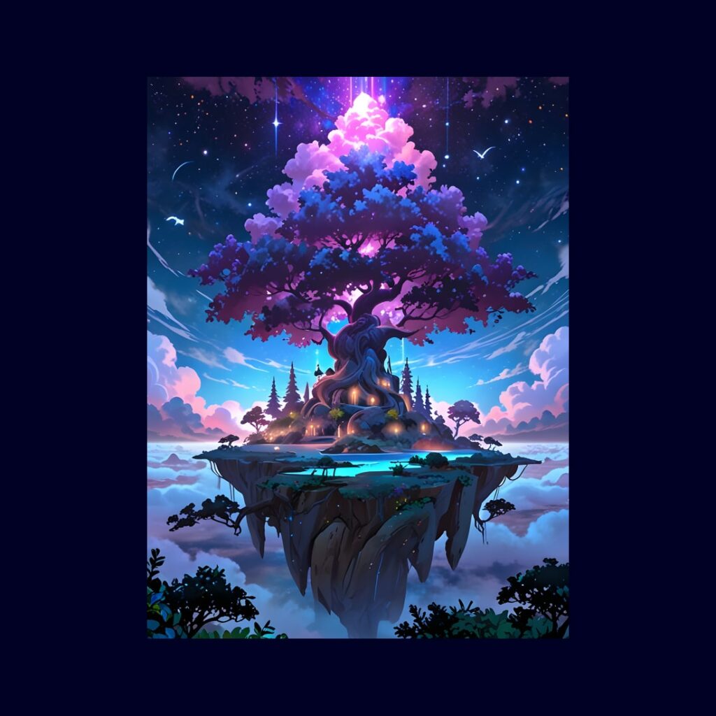 Tree island fantasy art - MasterBundles