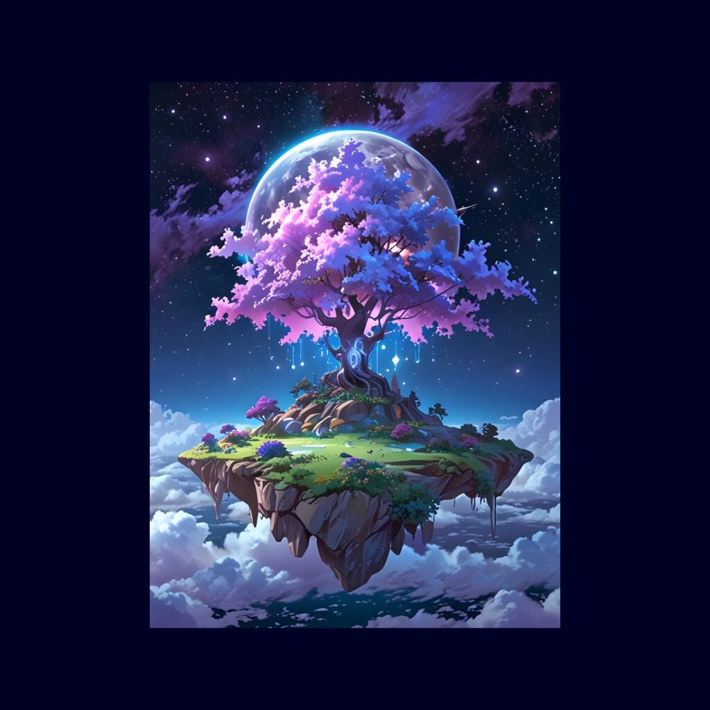 Tree island fantasy art - MasterBundles