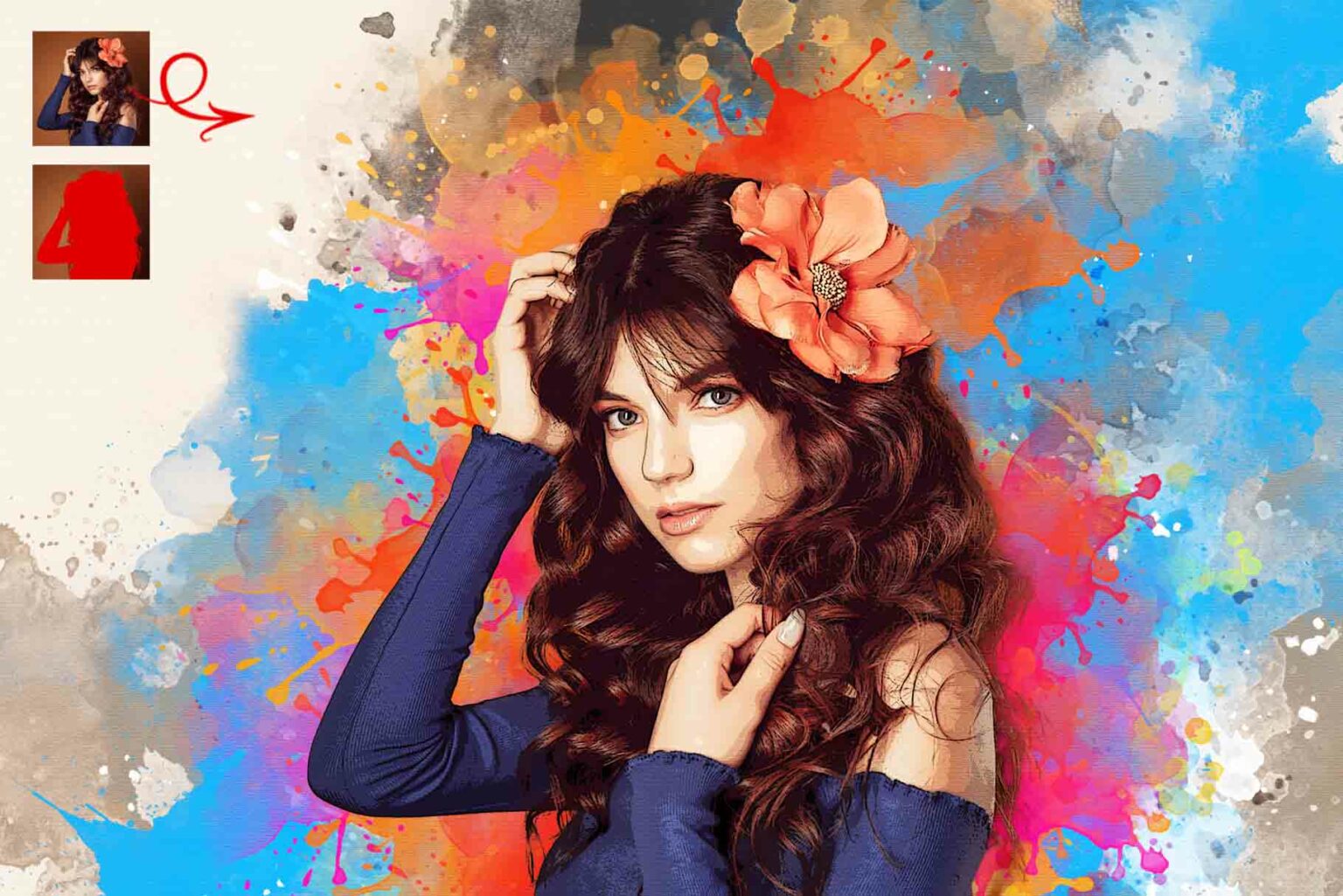 Brush Paint Splash Photoshop Action - MasterBundles