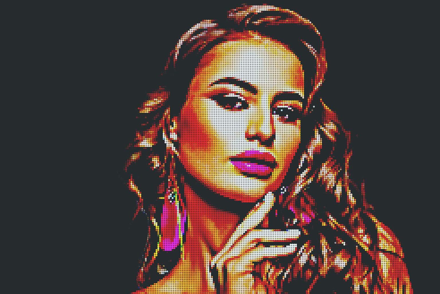 Pixel Portrait Photoshop Action - MasterBundles