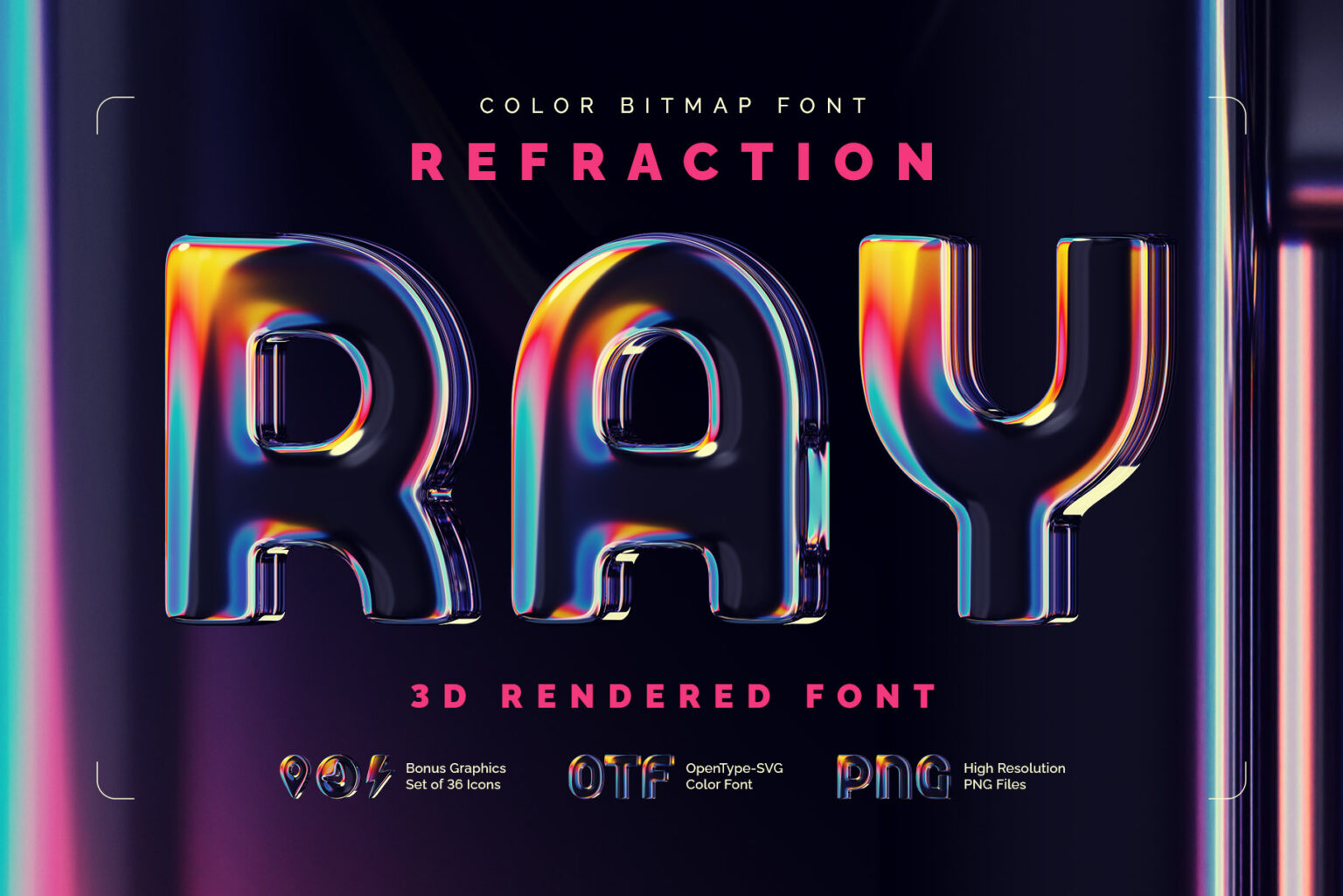 Refraction Ray - Color Bitmap Font - MasterBundles