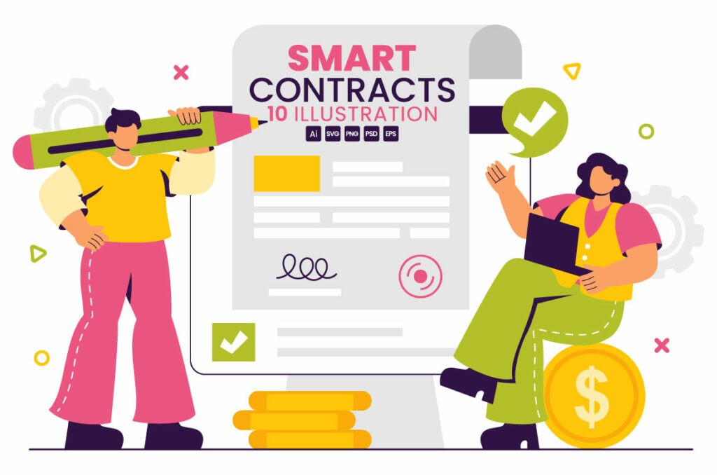 10 Digital Smart Contract Illustration - MasterBundles