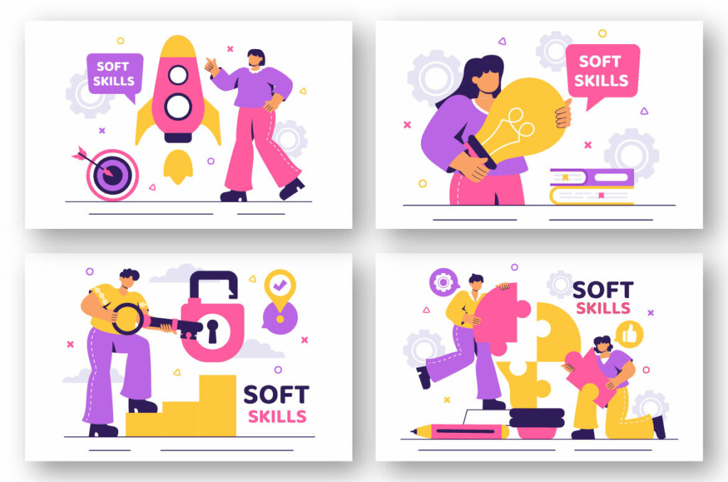 12 Workplace Soft Skills Illustration - MasterBundles