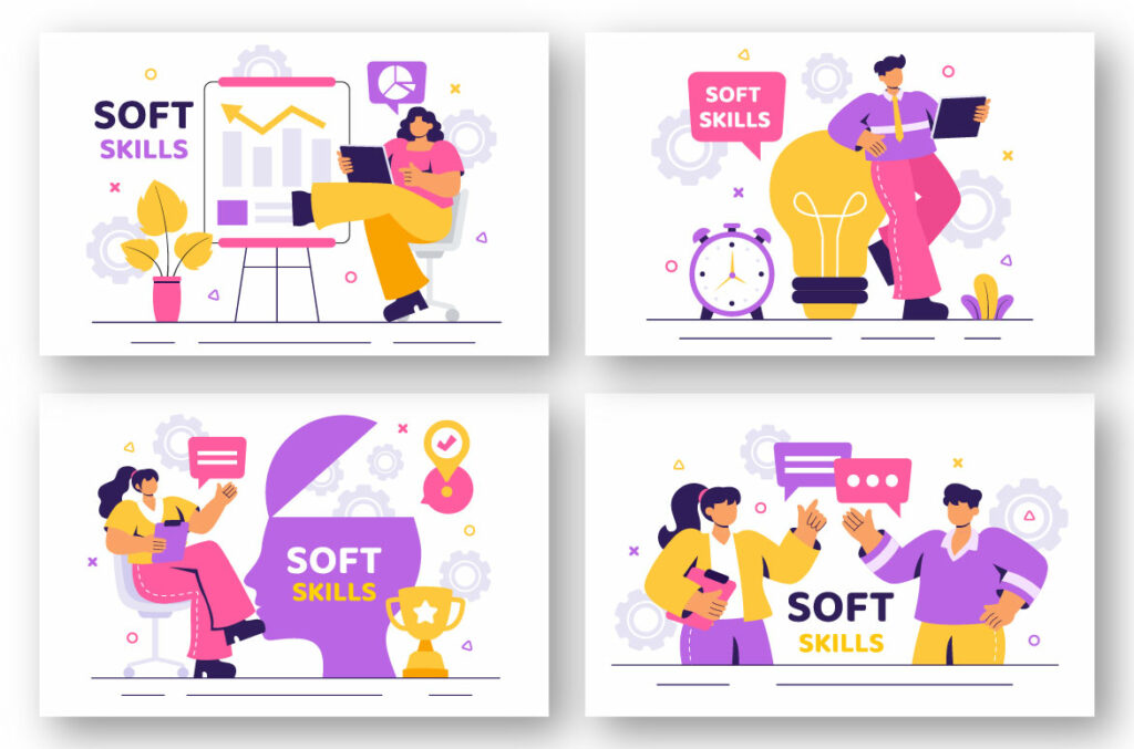 12 Workplace Soft Skills Illustration - MasterBundles