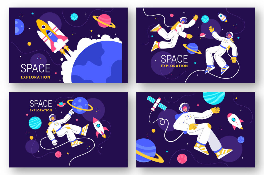 9 Space Exploration Illustration - MasterBundles