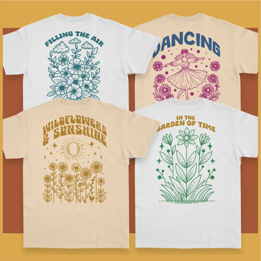 Vintage Spring T-shirt Designs Vector Bundle - MasterBundles