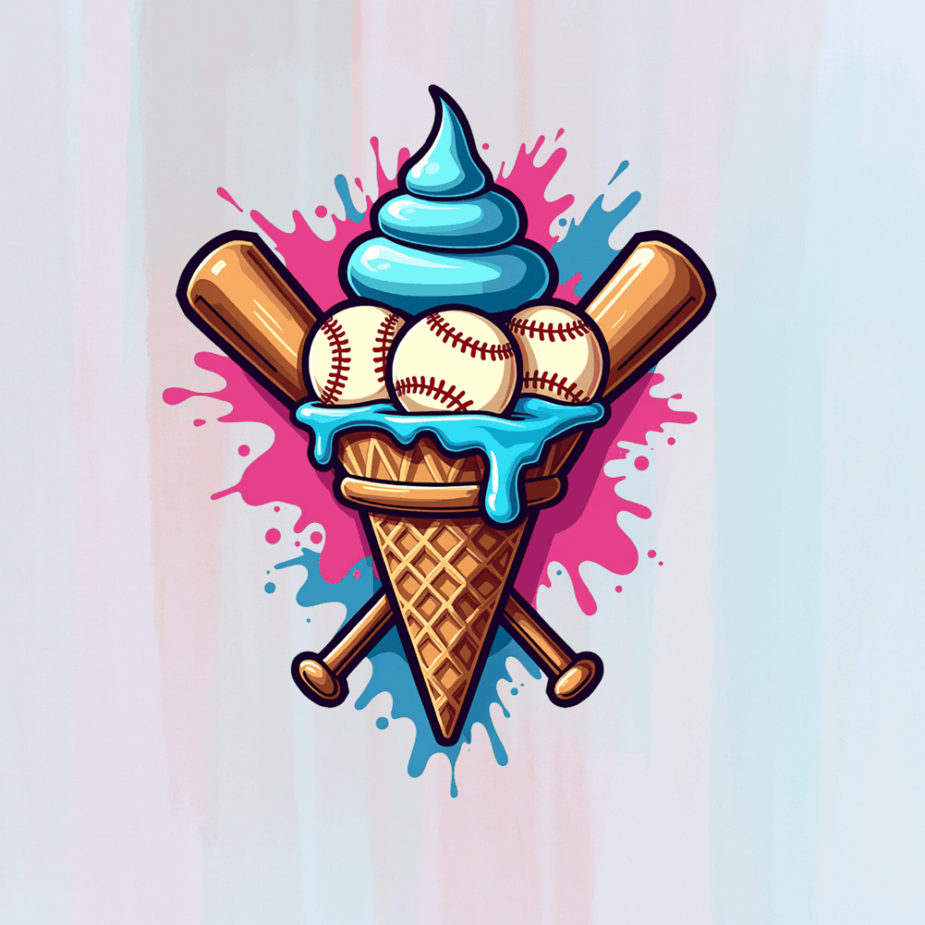 Baseball Balls in Ice Cream Cone T-shirt Design - MasterBundles