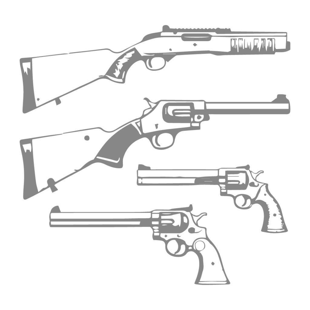 Firearms Collection Shotgun and Revolvers - MasterBundles