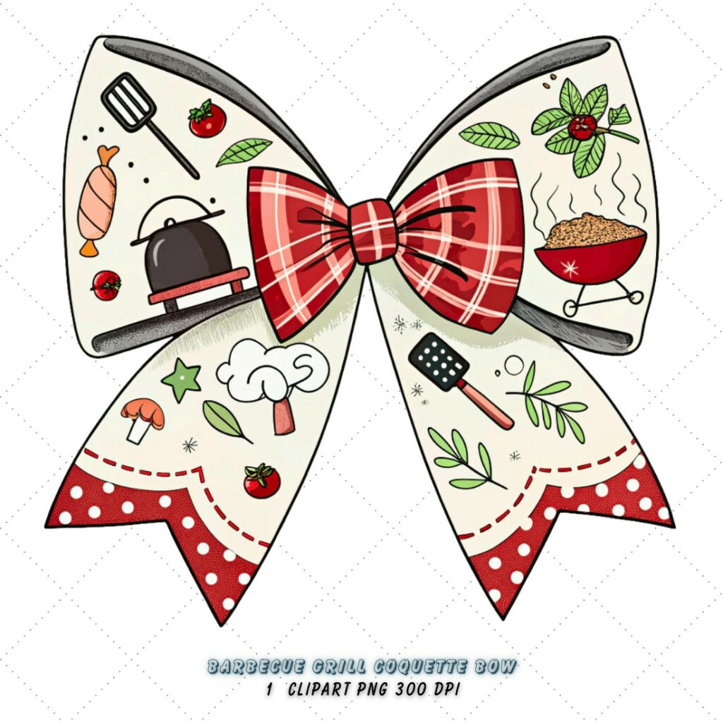 Barbecue Grill Coquette Bow Clipart, barbecue grill bow, coquette bow ...