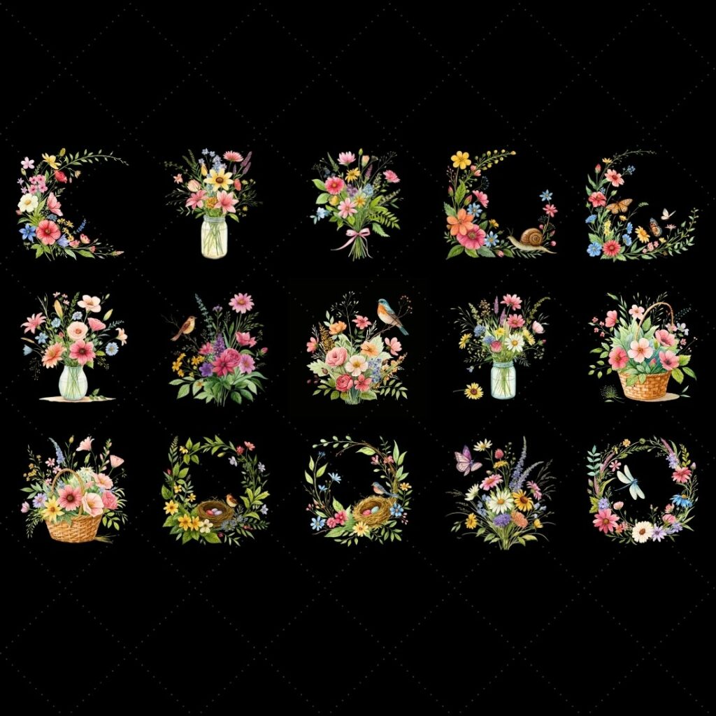 Wildflower Meadow Sublimation Clipart, Wildflower meadow clipart ...