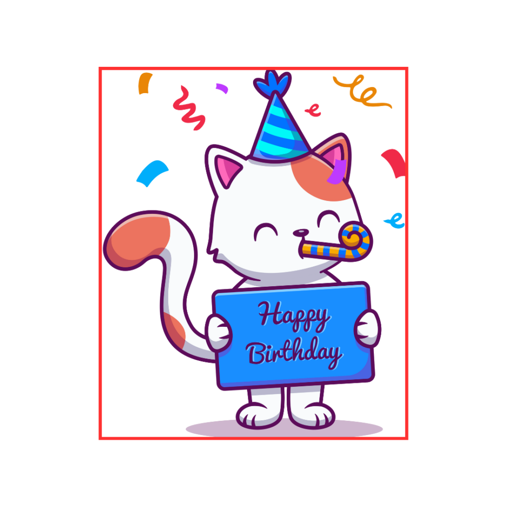 Cute Cat Happy Birthday Illustration – Fun & Playful Design - MasterBundles