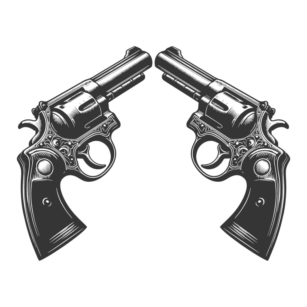 Revolver Rifle Vector Illustration – Vintage Engraved Gun Design ...