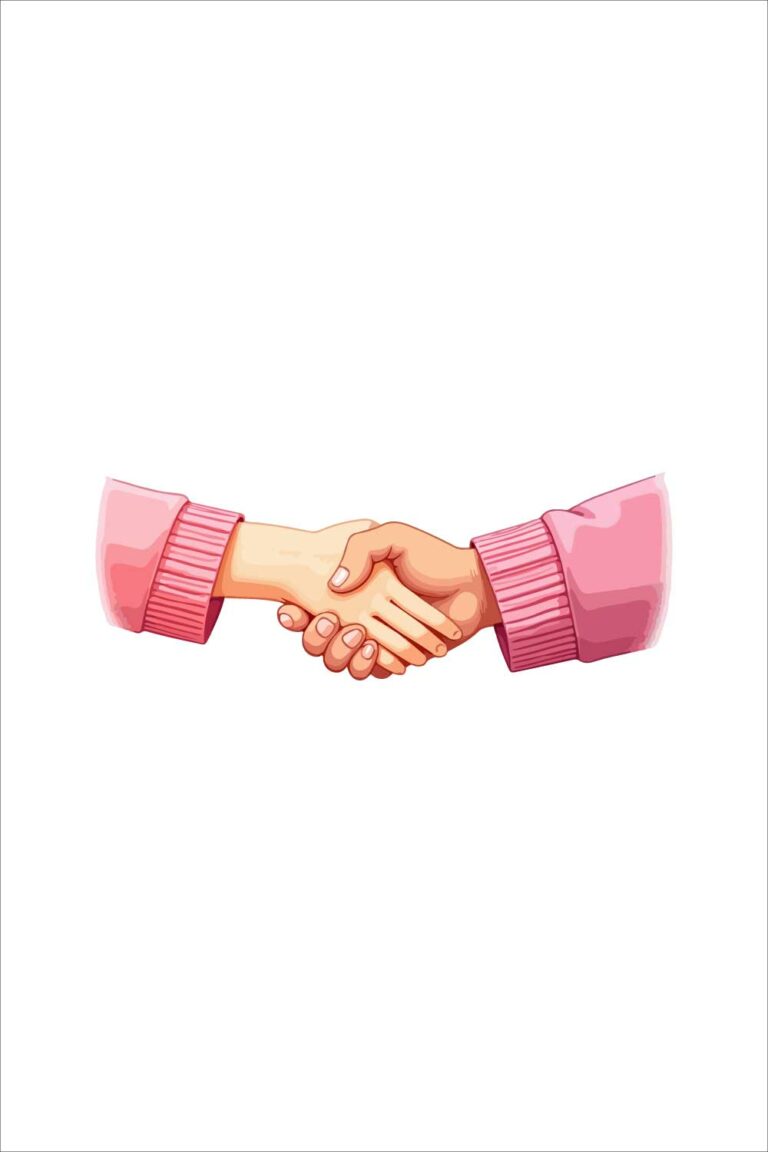 Women in suit handshake icon on white - MasterBundles